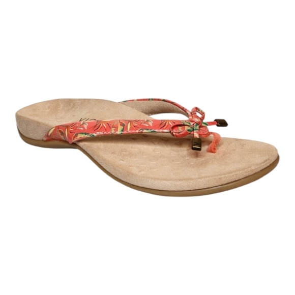 Vionic | Shoes | Vionic Bella Ii Orange Tropical Print Flip Flop Sandal ...